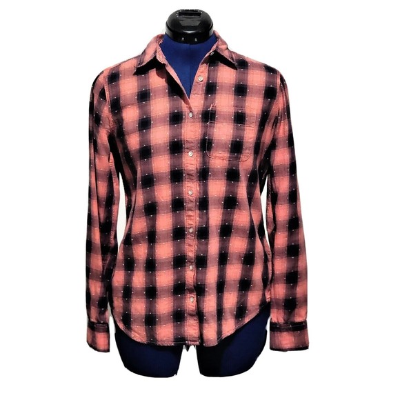 STYLUS | Tops | Stylus Size S Womens Button Up Melon Color Plaid With ...
